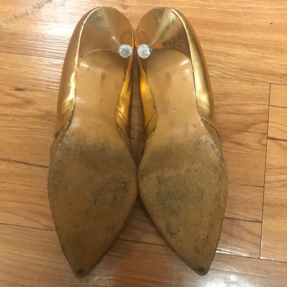 Alden | Shoes | Aldens Gold Glitter Heels | Poshmark